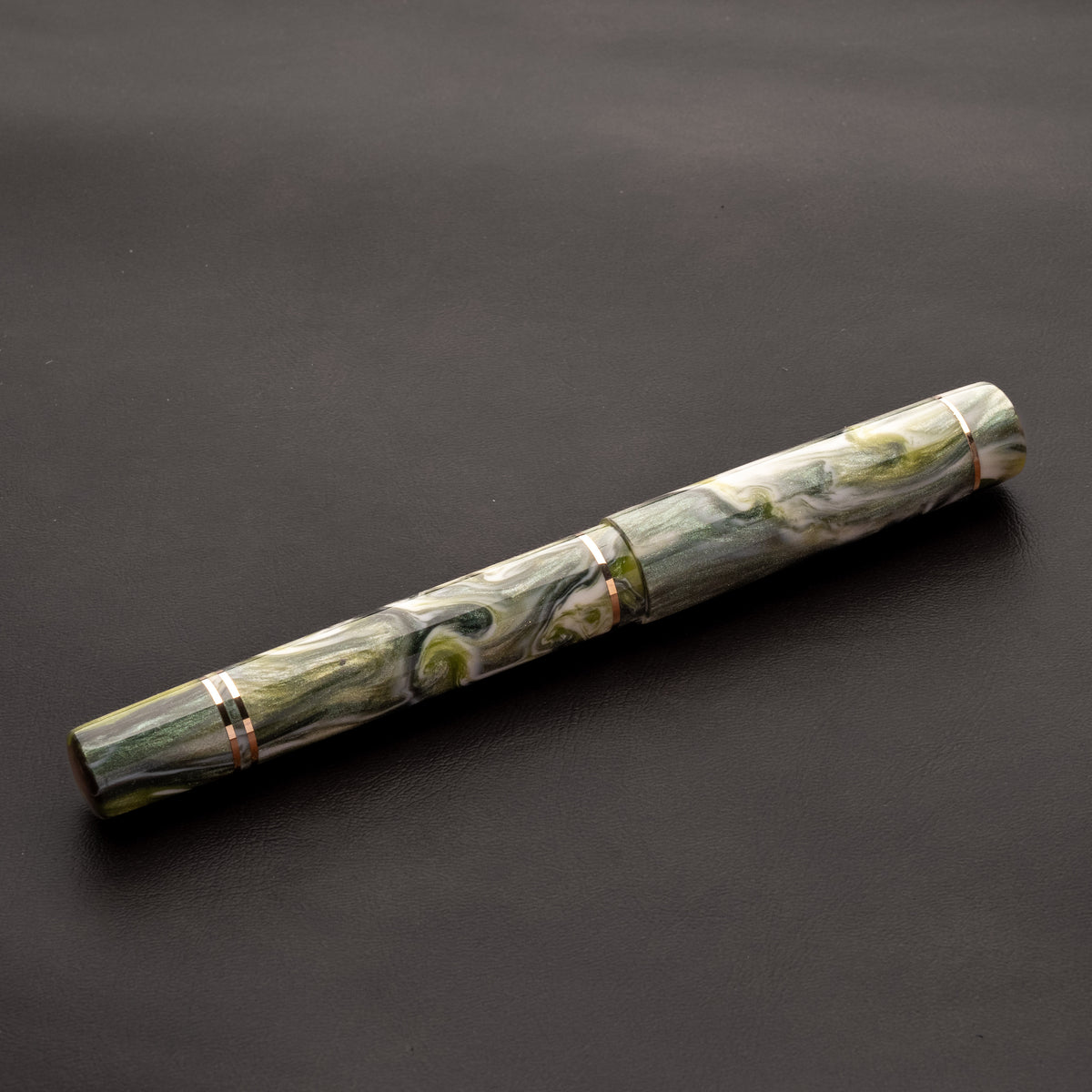 Fountain Pen - Bock #6 - 14 mm - DiamondCast Tea Tree with Bronze Acce ...